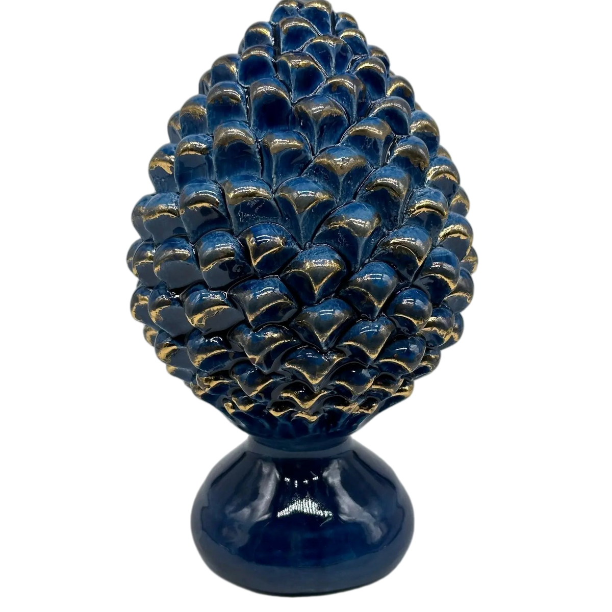 Caltagirone Ceramic Pine Cone cm H.20 Handcrafted Black Gold Luis Line ...